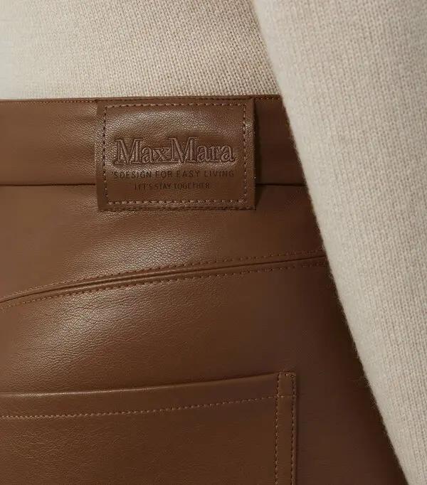 Max Mara Faux Leather Wide-leg Trousers