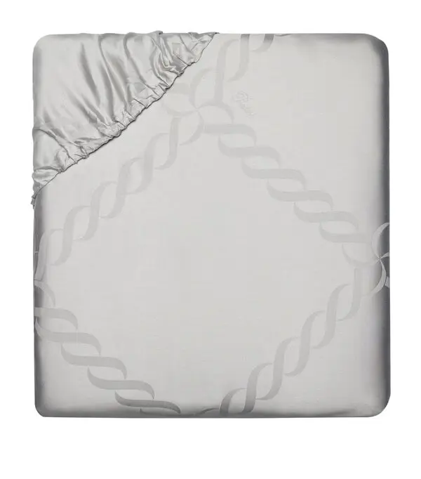 PRATESI Ori Treccia Super King Fitted Sheet - Grey