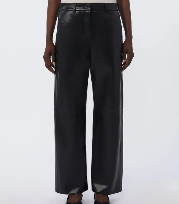 Max Mara Faux Leather Wide-leg Trousers