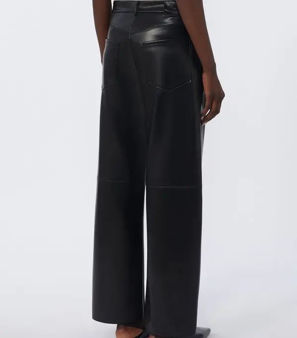Max Mara Faux Leather Wide-leg Trousers