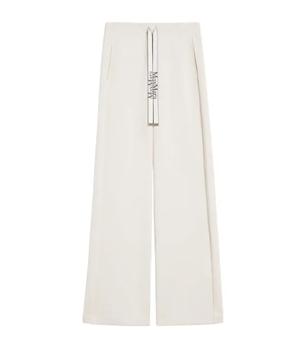 Max Mara Collection Cotton-blend Jacquard Ribbon Sweatpants - White