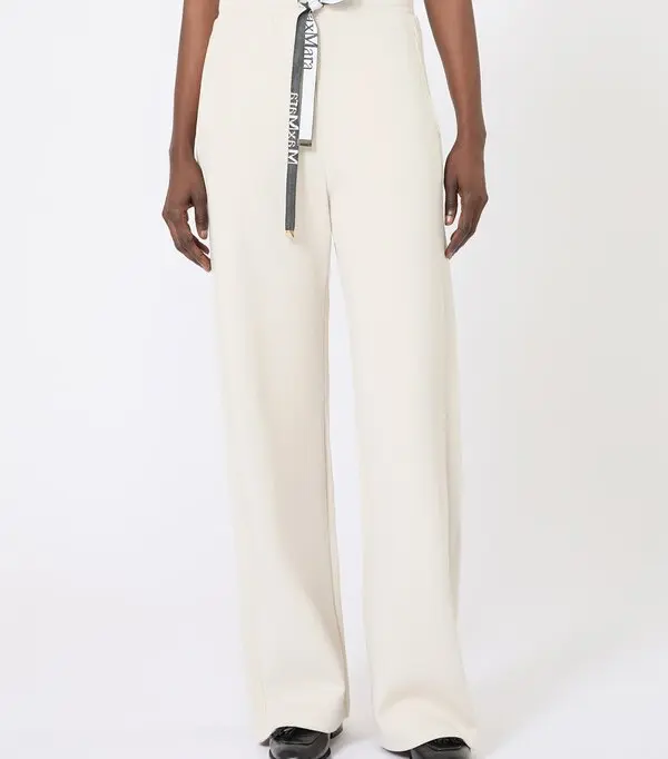 Max Mara Collection Cotton-blend Jacquard Ribbon Sweatpants - White