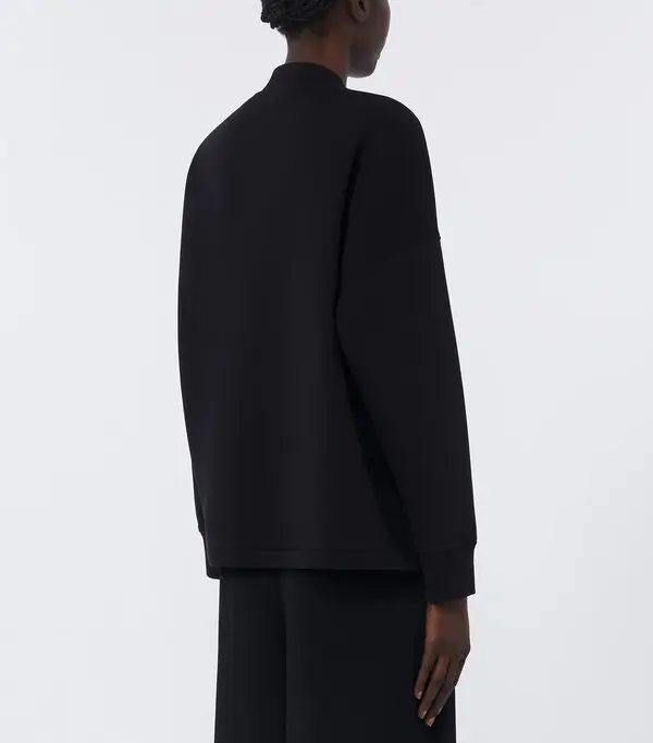 Max Mara Cotton-blend Zip-up Bomber Jacket - Black