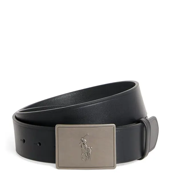 Polo Ralph Lauren Leather Polo Pony Belt - Black
