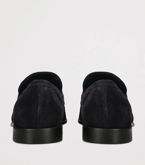 FERRAGAMO Textured Suede Loafers