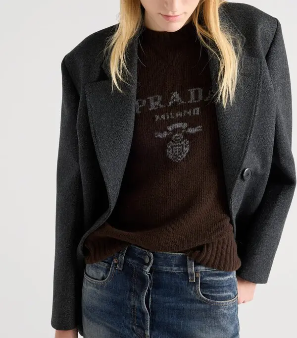 Prada Wool-cashmere Logo Sweater