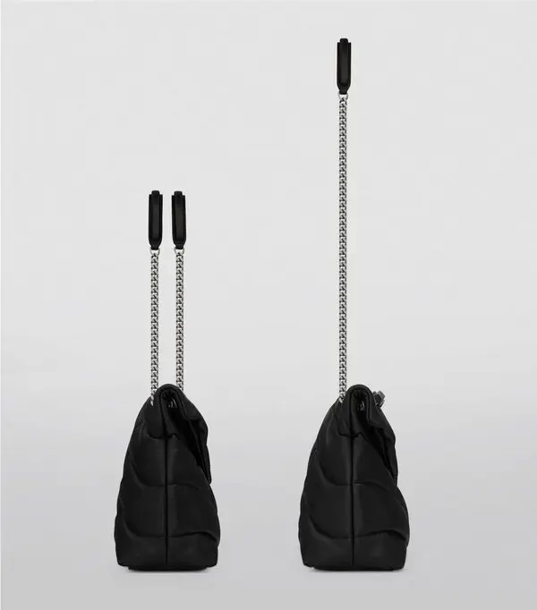 Saint Laurent Loulou Puffer Matelassé Shoulder Bag - Black