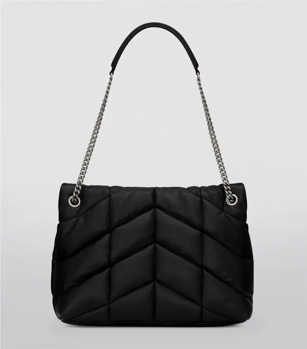 Saint Laurent Loulou Puffer Matelassé Shoulder Bag - Black