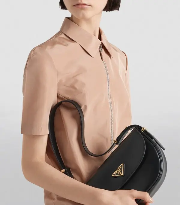 Prada Leather Shoulder Bag - Black