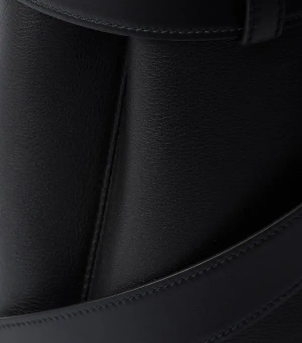 Prada Medium Leather Buckle Tote - Black