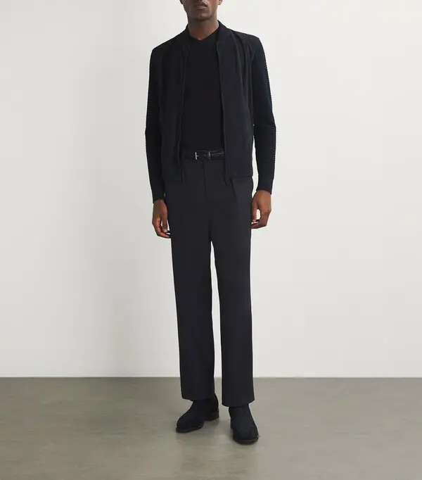 Giorgio Armani Virgin Wool Tailored Trousers - Blue