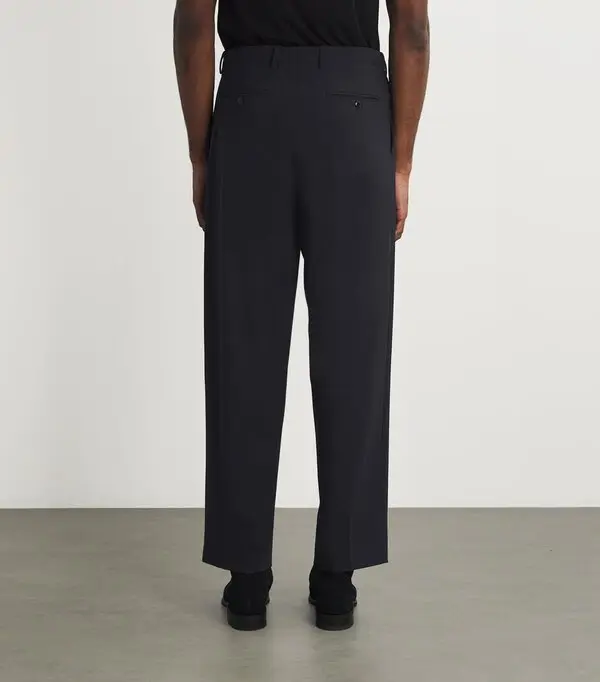 Giorgio Armani Virgin Wool Tailored Trousers - Blue