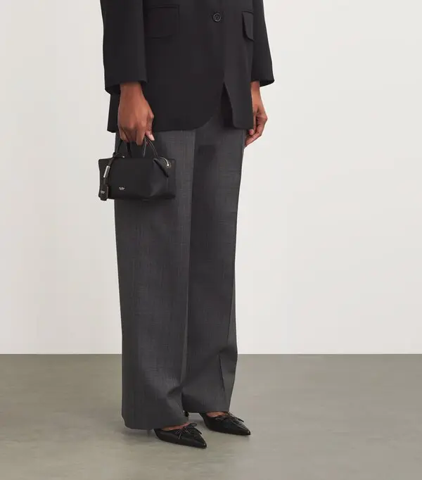 Max Mara Small Leather Satchel Bag - Black