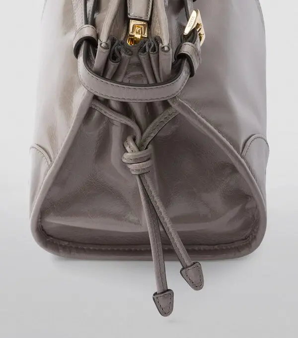 Prada Medium Leather Shoulder Bag - Grey