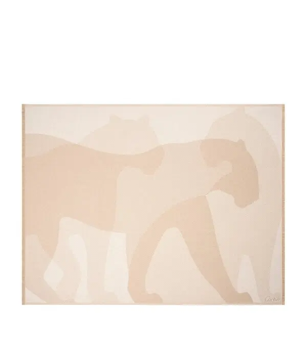 Cartier Wool-cashmere Panthère De Blanket - Beige