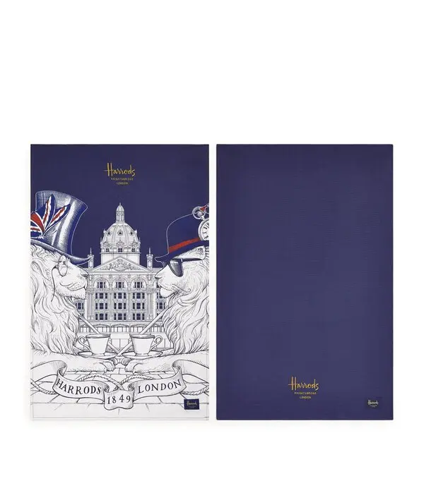 Harrods Set Of 2 Tea Towels - Navy