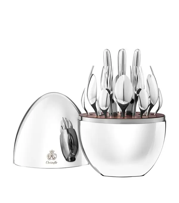 Christofle Mood 24-piece Silver-plated Flatware Set With Chest - Metallic
