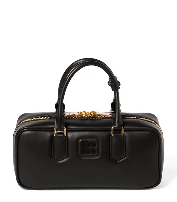 Miu Miu Leather Arcadie Top-handle Bag - Black