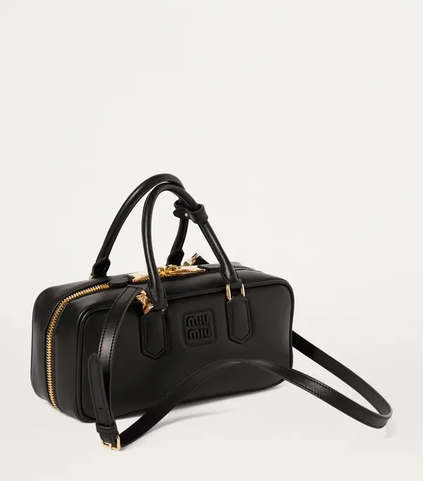 Miu Miu Leather Arcadie Top-handle Bag - Black