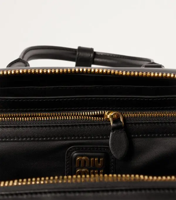 Miu Miu Leather Arcadie Top-handle Bag - Black