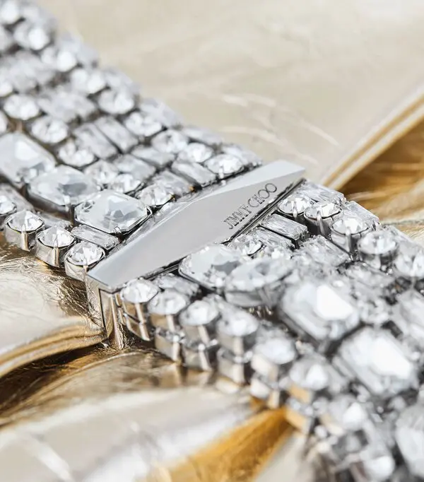 JIMMY CHOO Leather Zandra Clutch - Silver