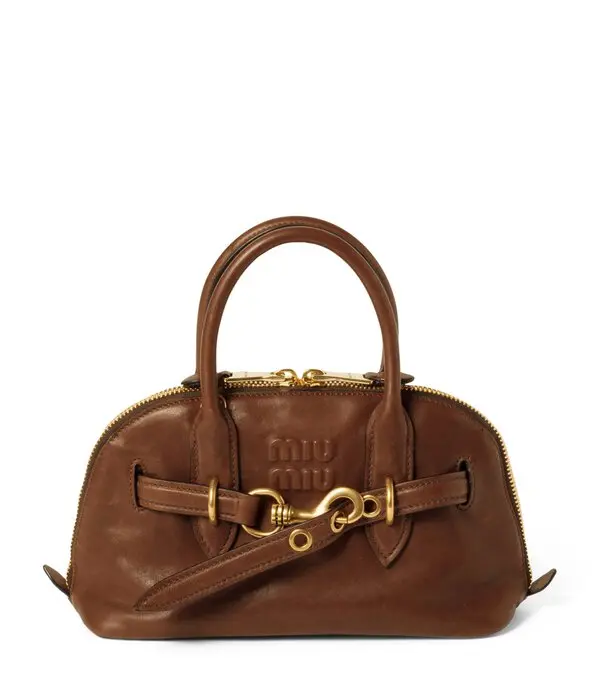Miu Miu Nappa Leather Aventure Top-handle Bag - Brown