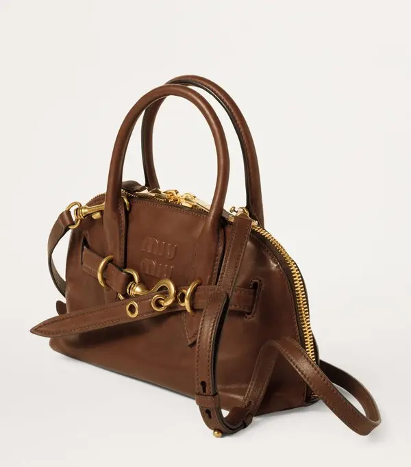 Miu Miu Nappa Leather Aventure Top-handle Bag - Brown