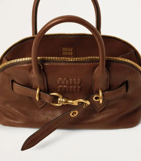 Miu Miu Nappa Leather Aventure Top-handle Bag - Brown