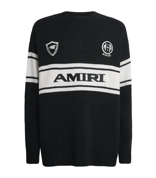Amiri Wool Logo Oversized Sweater - Black
