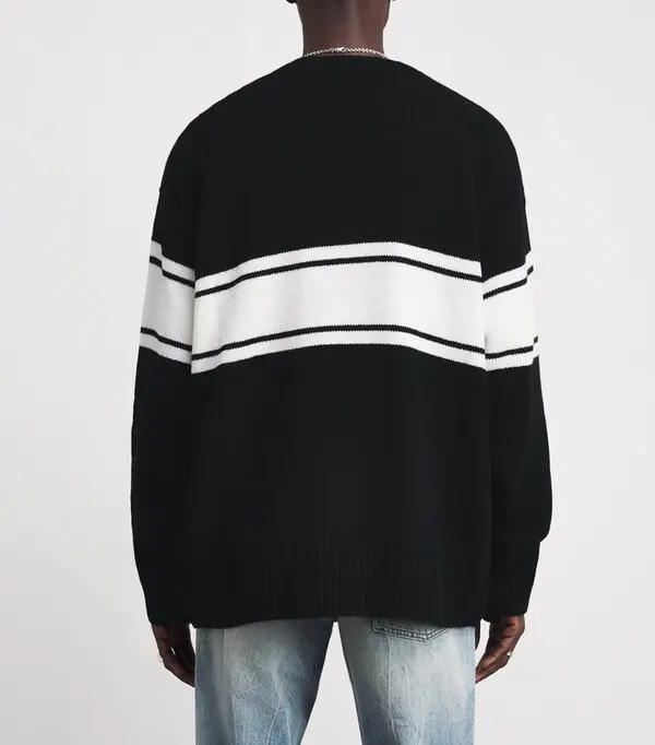 Amiri Wool Logo Oversized Sweater - Black