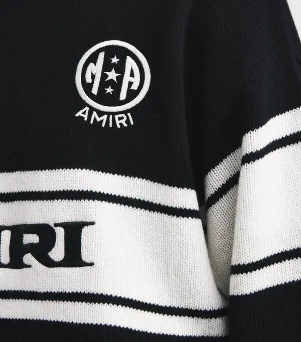 Amiri Wool Logo Oversized Sweater - Black