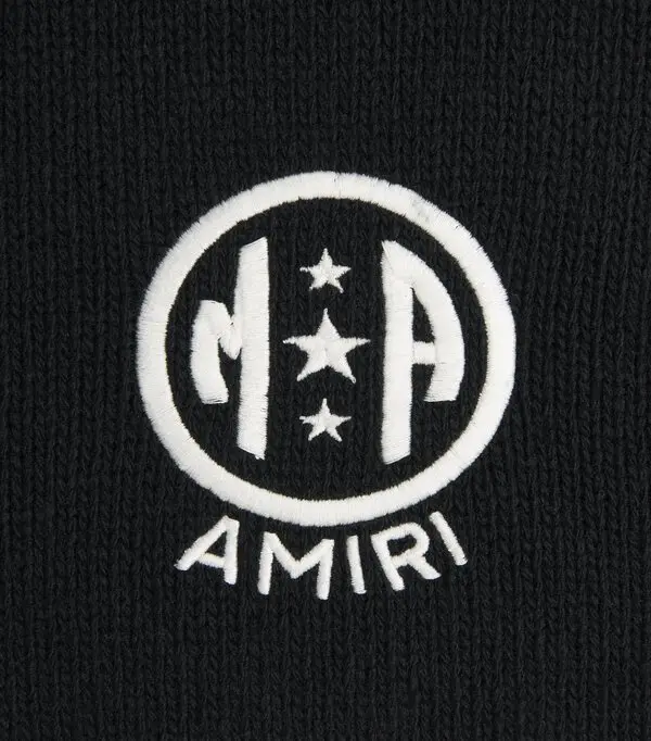 Amiri Wool Logo Oversized Sweater - Black