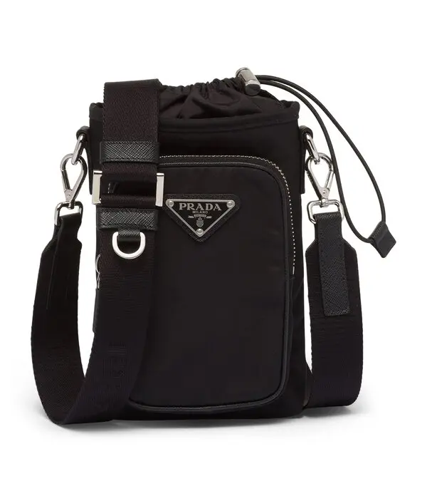 Prada Re-nylon Cross-body Phone Case - Black
