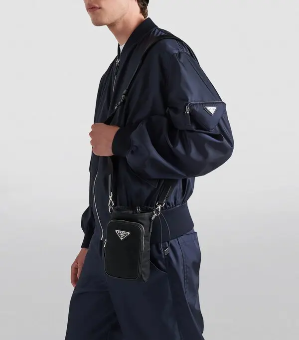 Prada Re-nylon Cross-body Phone Case - Black