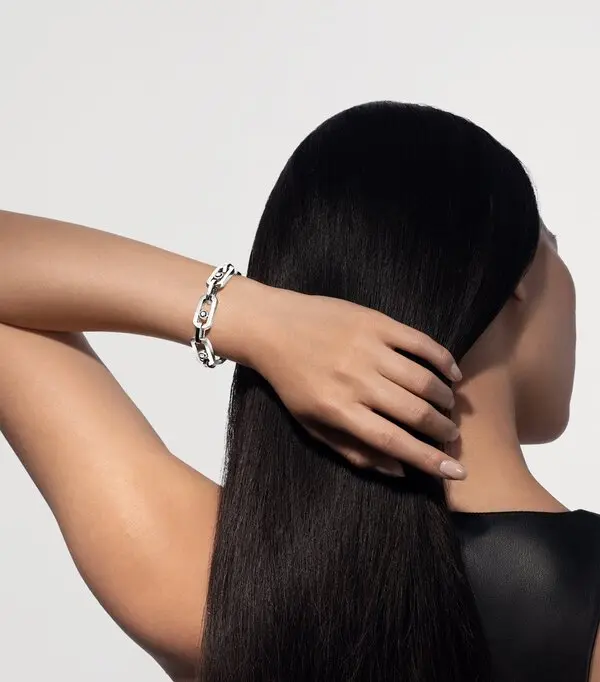 Messika So Move Xl White Gold And Diamond Link Bracelet