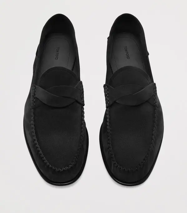 TOM FORD Suede Loafers - Black