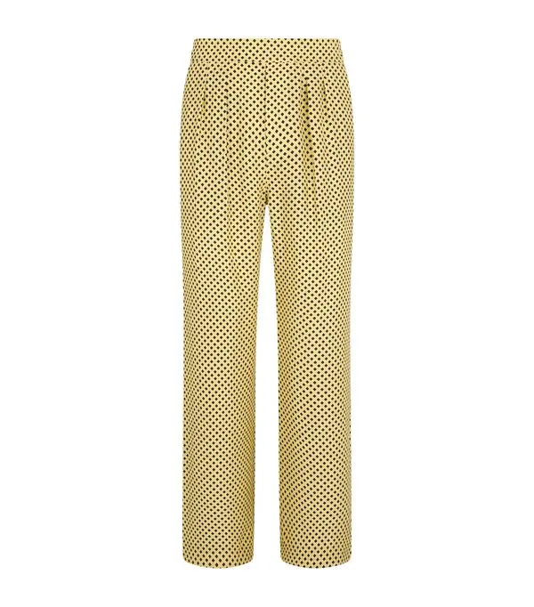 TOM FORD Silk Diamond Patterned Trousers - Yellow