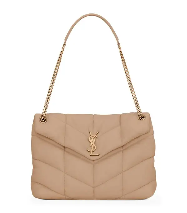 Saint Laurent Loulou Puffer Shoulder Bag - Beige