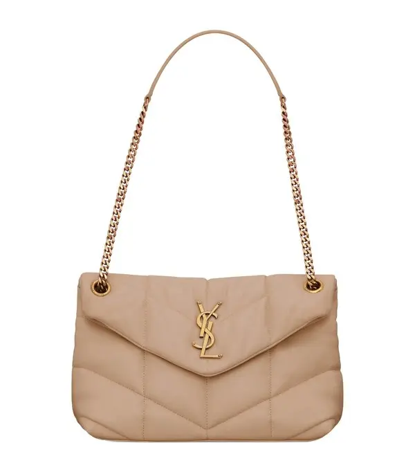 Saint Laurent Small Loulou Puffer Shoulder Bag - Beige