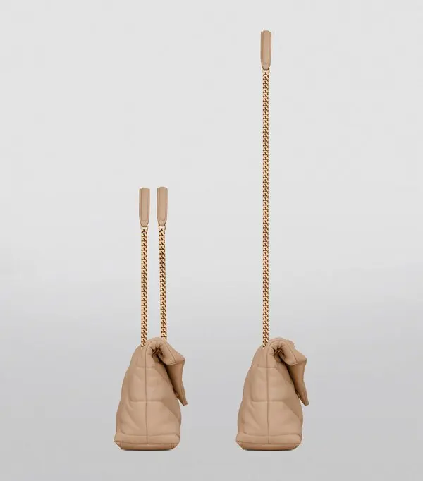 Saint Laurent Small Loulou Puffer Shoulder Bag - Beige