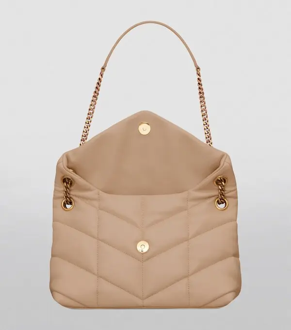 Saint Laurent Small Loulou Puffer Shoulder Bag - Beige