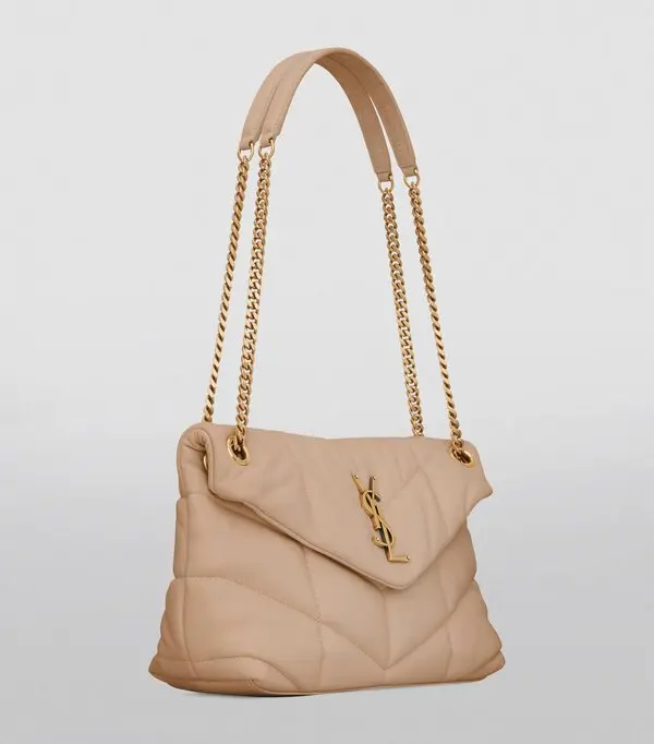 Saint Laurent Small Loulou Puffer Shoulder Bag - Beige