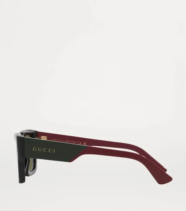 Gucci Rectangular Full Rim Sunglasses - Black