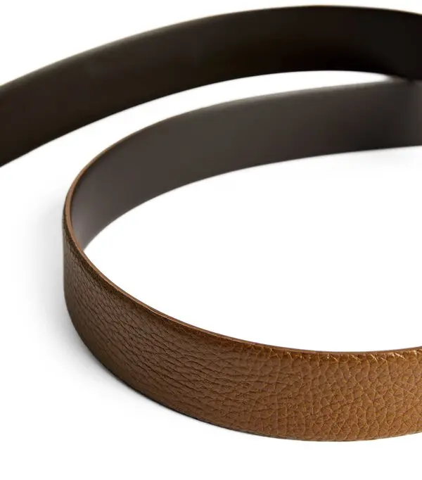 Giorgio Armani Leather Reversible Belt Strap - Brown