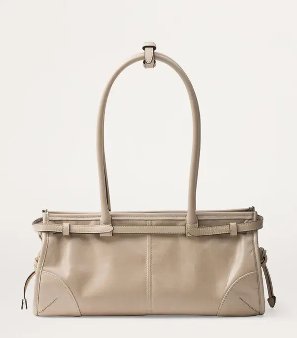Prada Medium Leather Bonnie Shoulder Bag - Neutral