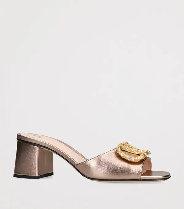 Valentino Garavani Leather Vlogo Heeled Mules
