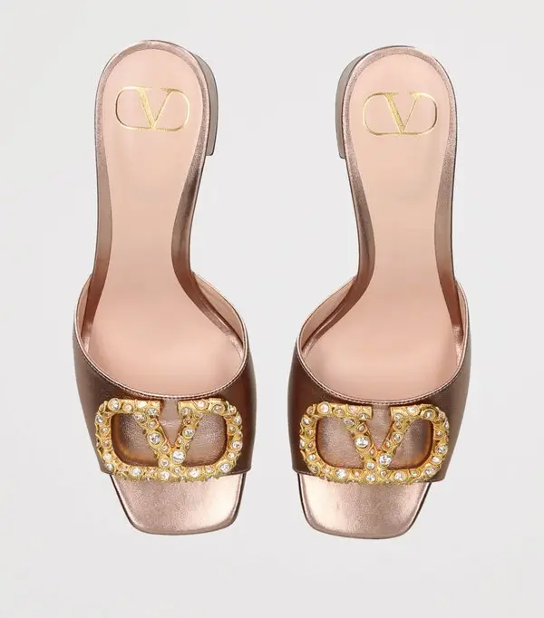 Valentino Garavani Leather Vlogo Heeled Mules