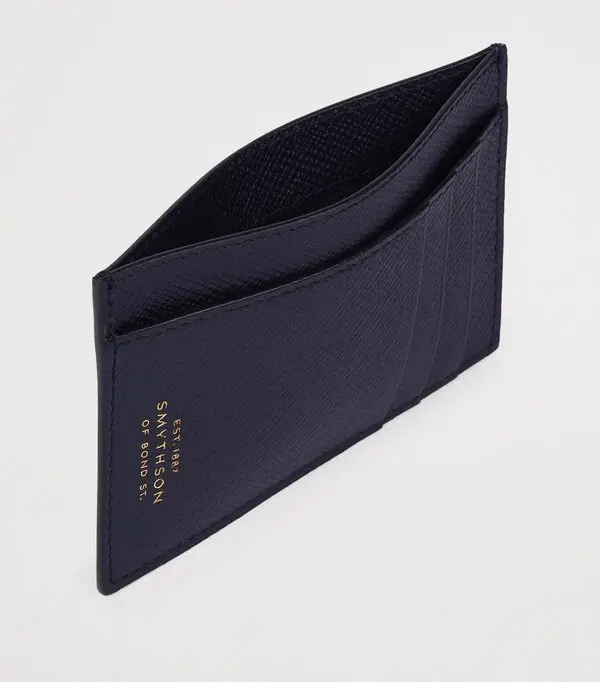 Smythson Panama Leather Compact Card Holder - Blue
