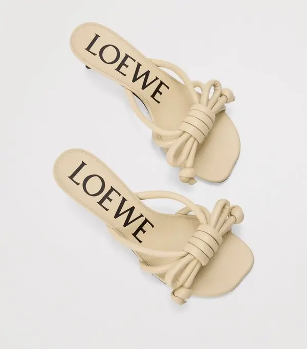 Loewe Lambskin Flamenco Knot Mules 45 - Beige