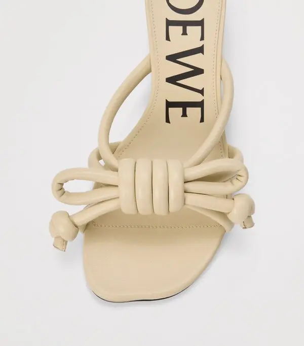 Loewe Lambskin Flamenco Knot Mules 45 - Beige